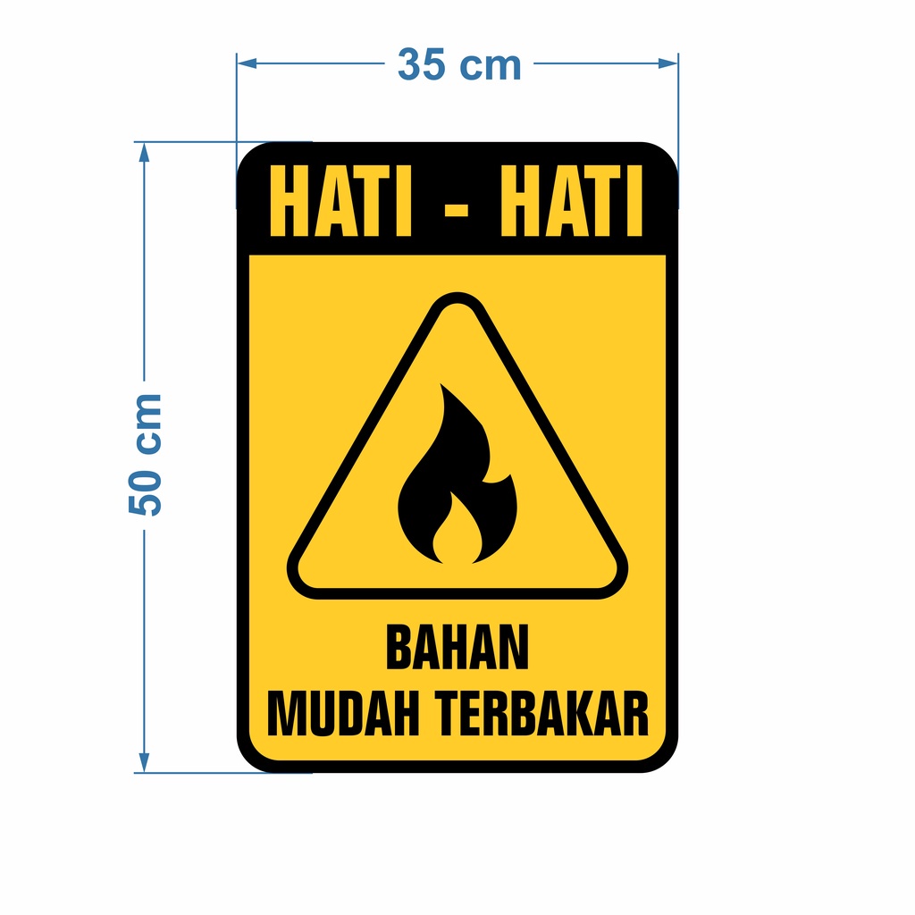 Jual STIKER RAMBU Hati hati bahan mudah terbakar Bahan REFLEKTIF ...