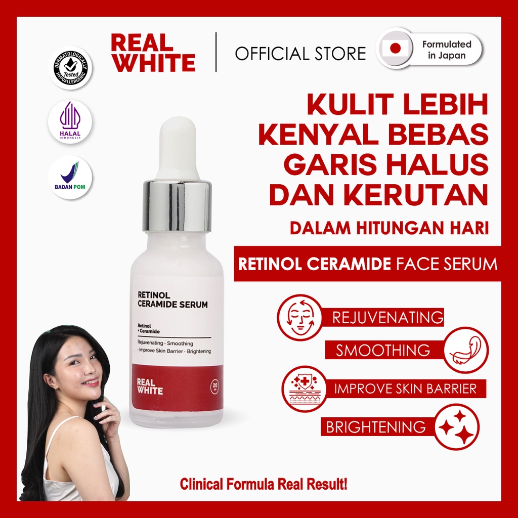 Jual REAL WHITE Retinol Ceramide Serum | BPOM HALAL Skincare Anti Aging ...