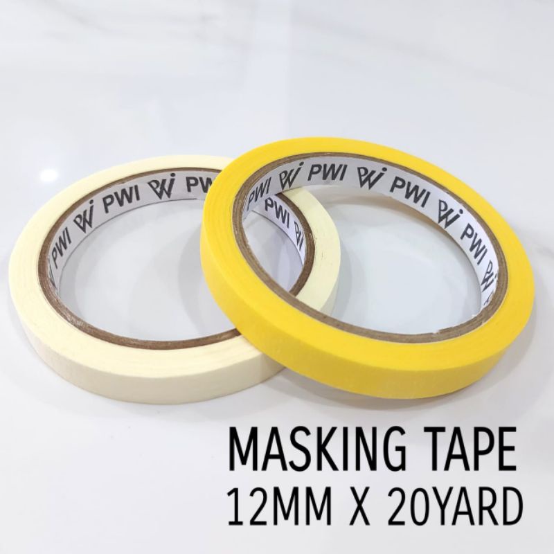 Jual Isolasi kertas 12mm x 20yard PWI / Masking Tape | Shopee Indonesia