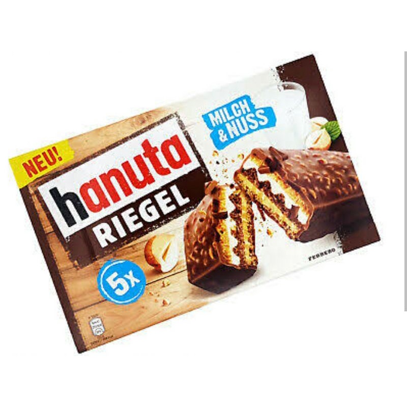 Jual FERRERO HANUTA RIEGEL ISI 5 PACK WAFER KACANG HAZELNUT KRIM COKLAT ...