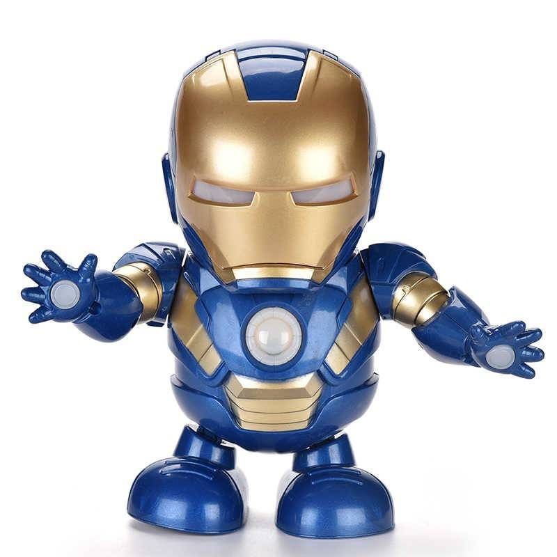 Jual MAINAN ROBOT JOGET SUPER HERO DANCE HERO BLUE IRONMAN BIRU LAMPU ...