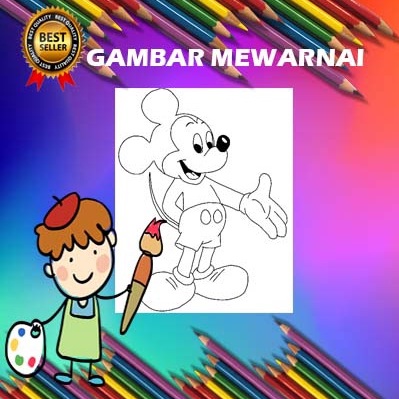 Jual Gambar Sketsa Mewarnai / Mickey Mouse / Part 1 / Gambar Sketsa ...