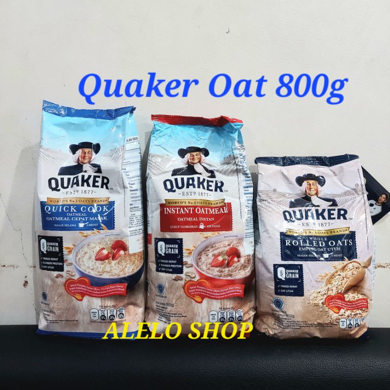 Jual Quaker oatmeal quick cook instan rolled oat 800 gr oat utuh oats ...