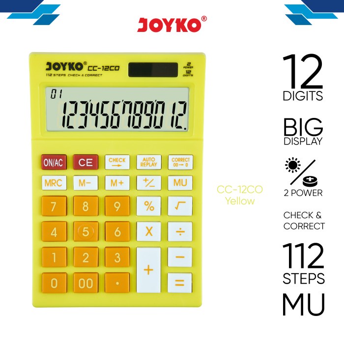 Jual Calculator / Kalkulator Joyko CC-12 / 12 Digits / Check Correct ...