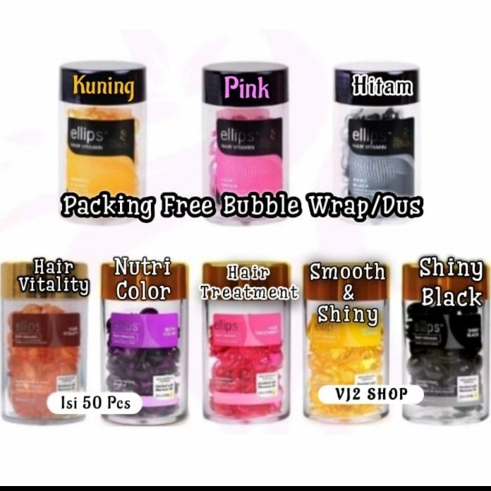 Jual Serum Rambut Ellips Hair Vitamin Rambut Elips Kemasan Botol Isi 50 ...
