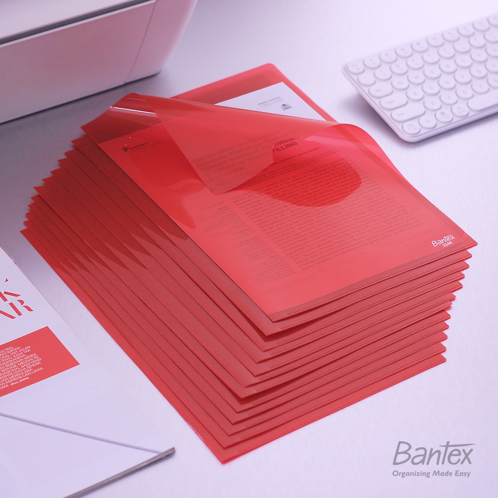 Jual Map L Plastik Bening Clear Sleeve L Folder Folio F4 Red 2248 09G ...
