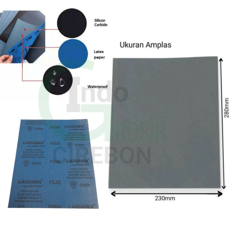 Jual 1 LEMBAR Amplas Kertas Grit 5000 Dry Wet Amplas Batu Akik Amplas ...