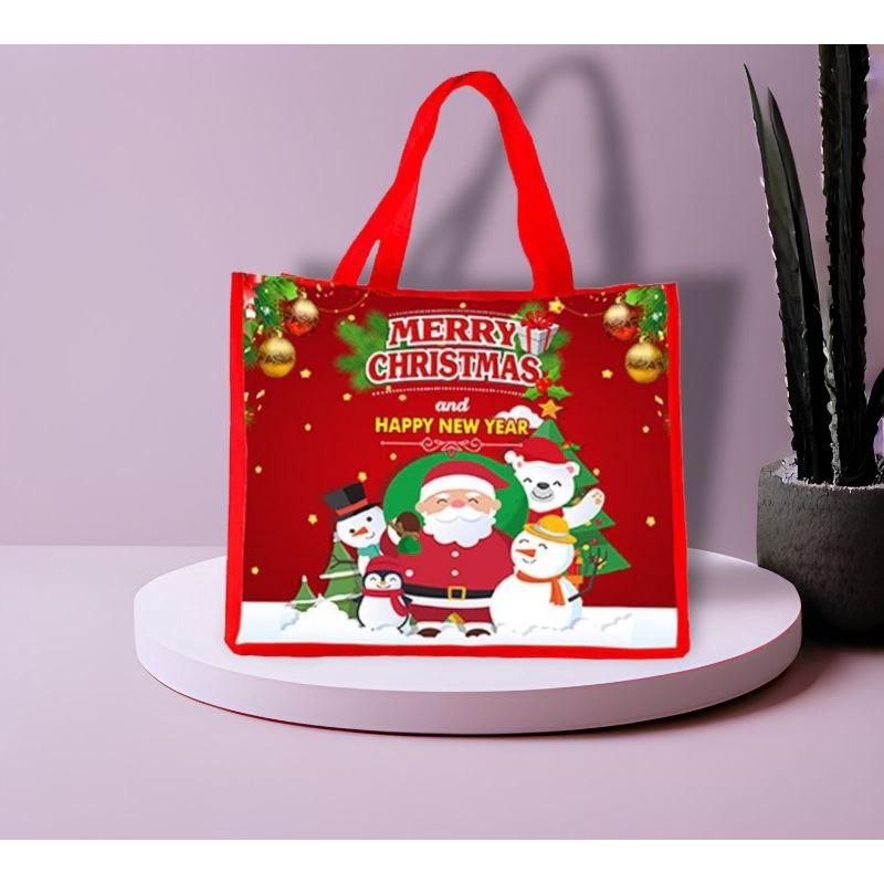 Jual TAS MERRY CHRISTMAS // NATAL GOODIE BAG GRATIS DESAIN TAMBAH NAMA ...