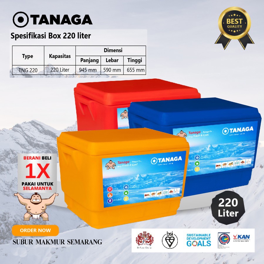 Jual COOLBOX 220 LITER PENDINGIN MAKANAN MINUMAN IKAN STYROFOAM COOLER ...
