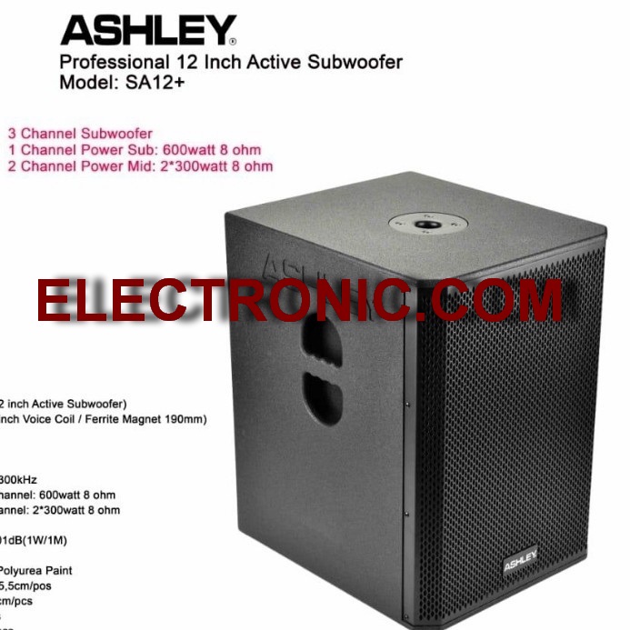 Jual Speaker Subwoofer ashley Active SA12+ Original SA12 plus 12 inch ...