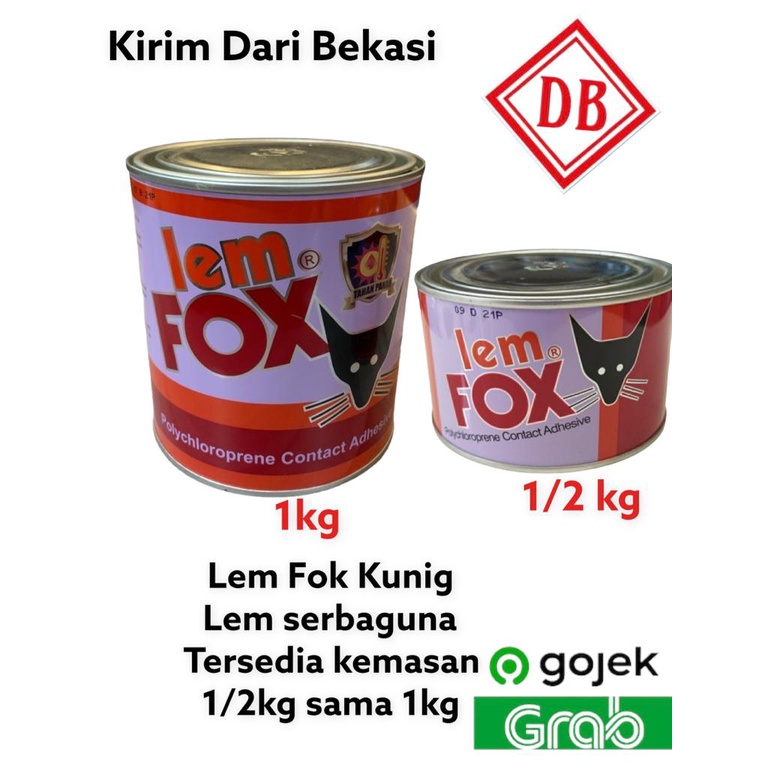 Jual DB LEM FOX KUNING KEMASAN KALENG 300GRAM & 600GRAM/LEM SERBAGUNAN/LEM KAYU/LEM KARPET/LEM ...