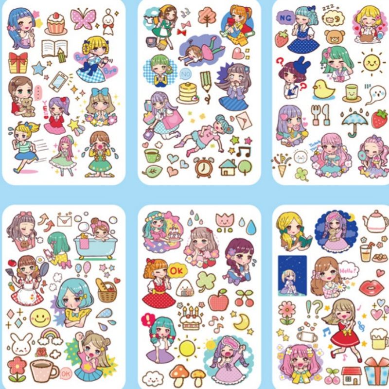 Jual (6 lembar) Stiker PVC Dekorasi Cartoon Banyak Model Part 4 ...