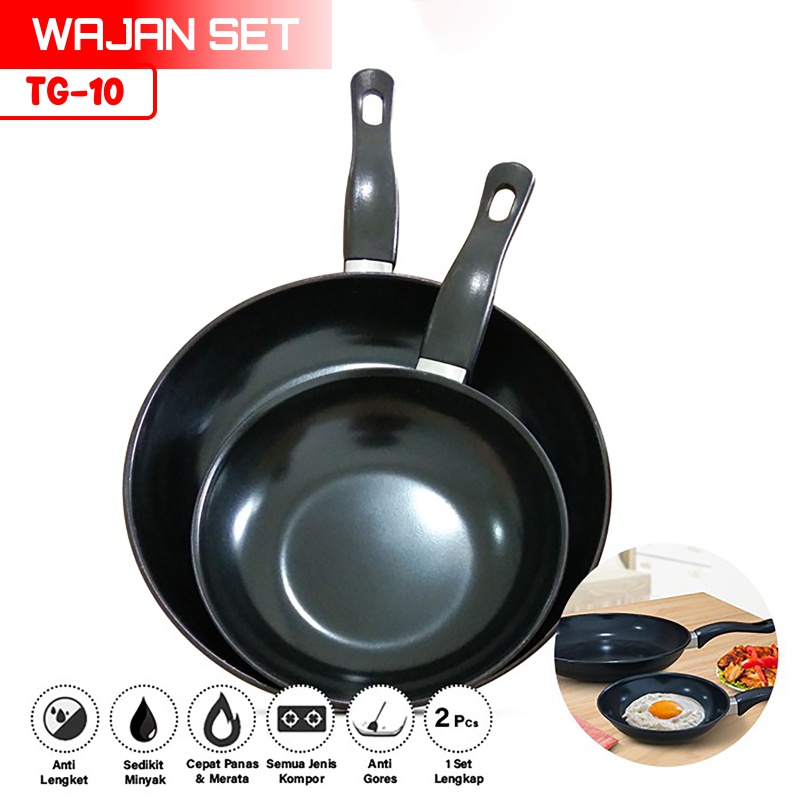 Jual World Home Teflon Fry Pan 2pcs Teflon Anti Lengket Teflon Set ...