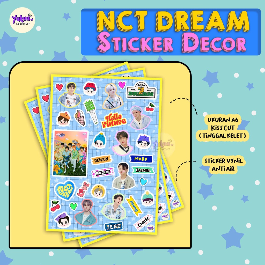 Jual NCT DREAM Sticker Decor ( Anti Air ) uk A6 / STIKER KPOP NCT ...