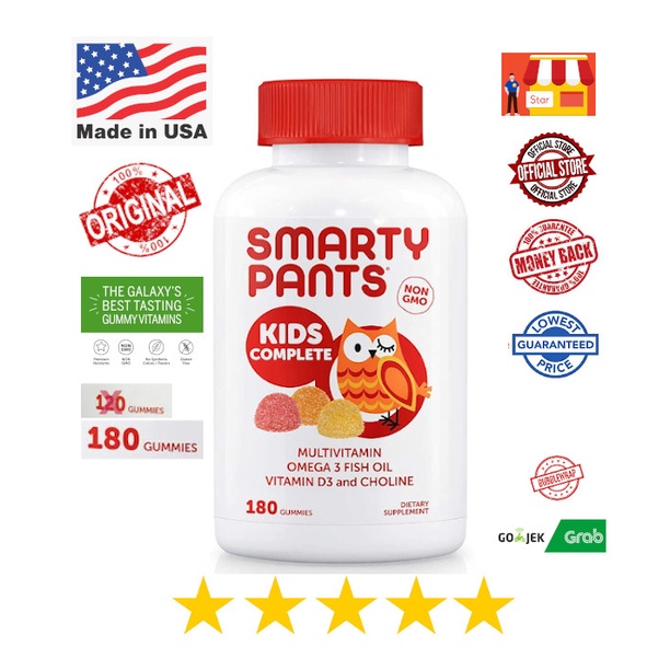 Jual SmartyPants | Smarty Pants Kids 180 Gummy MultiVitamin USA | Anak: Omega 3 - Fish Oil - B12 ...