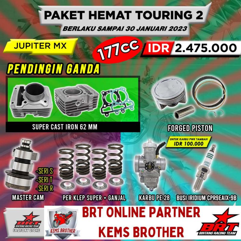 Jual PAKET BRT MX VIXION NVL NVA XABRE MXKING TOURING 2 BOREUP 177CC ...