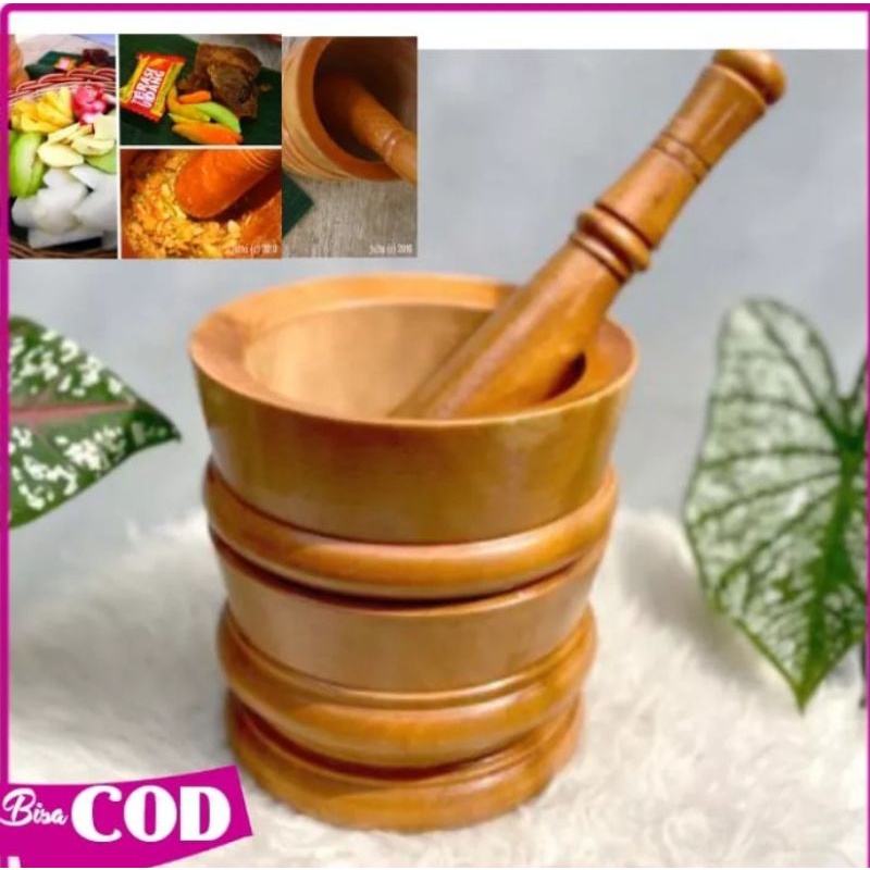 Jual SET LUMPANG KAYU + ALU / Tumbukan Kayu Halus / Alat Tumbuk ...