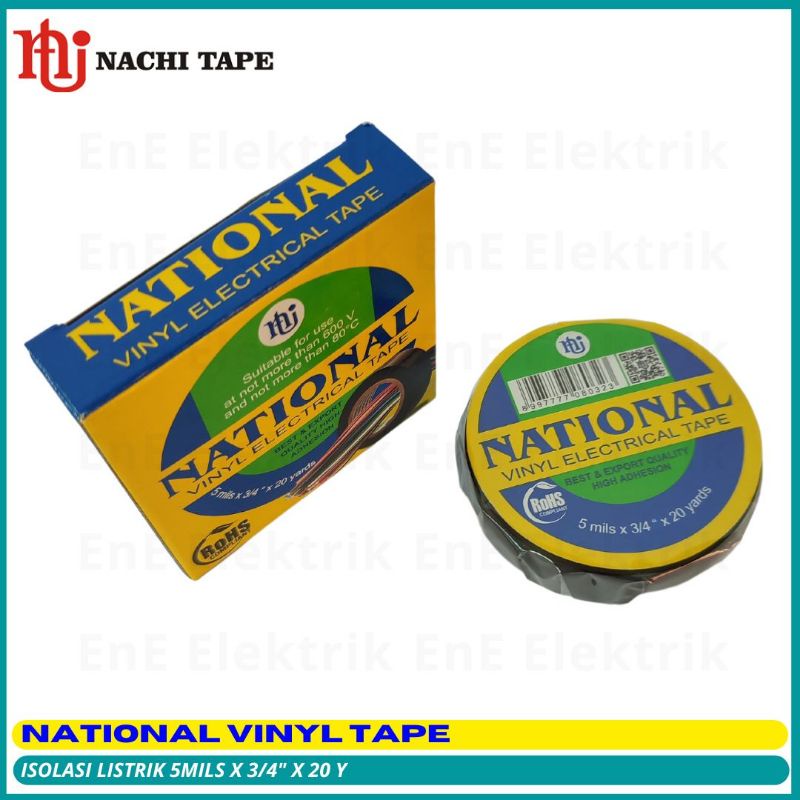 Jual NATIONAL ISOLASI LISTRIK VINYL 5 mils x 3/4" x 20 yards | Shopee ...