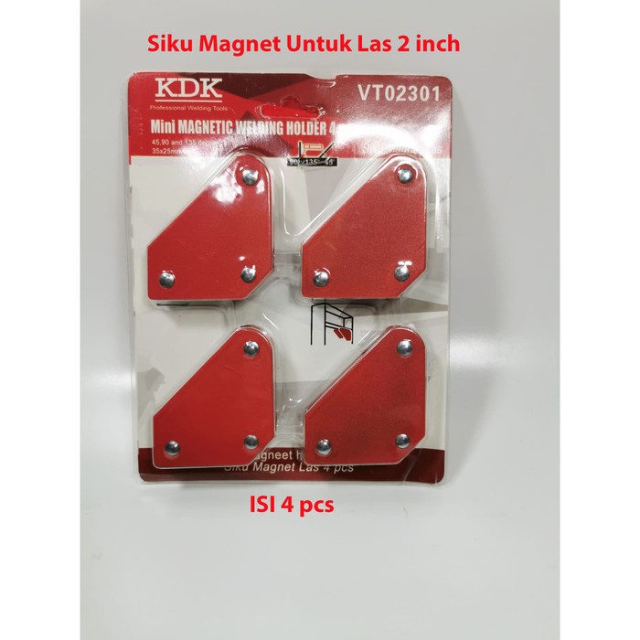 Jual KDK VT02301 Siku Magnet Set 4 Pcs Mini - Smart Welding Magnet Las ...