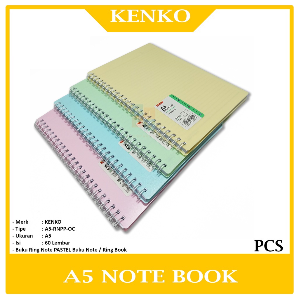 Jual KENKO Note Book - Ring Book A5 Warna Pastel | Shopee Indonesia