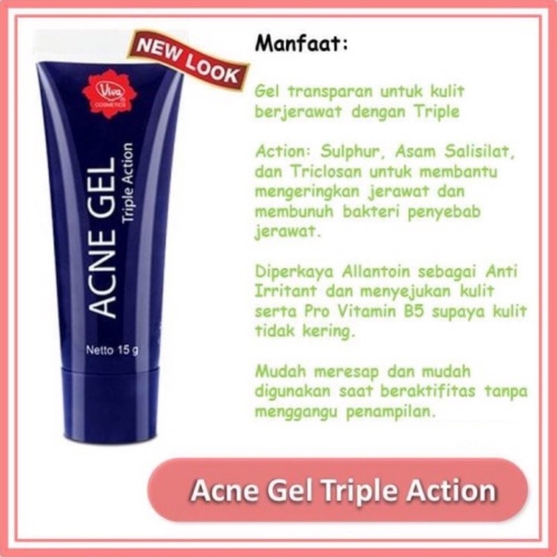 Jual Viva Acne Gel Triple Action 15ml Gel Jerawat Ampuh Bandel | Shopee ...