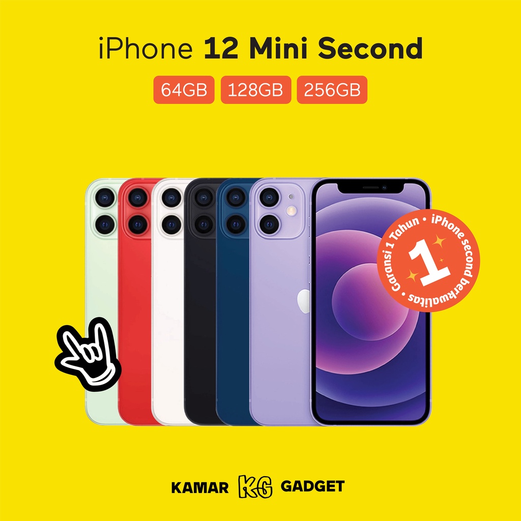Jual iPhone 12 Mini Second/Seken 64gb 128gb 256gb Black Red Blue White ...