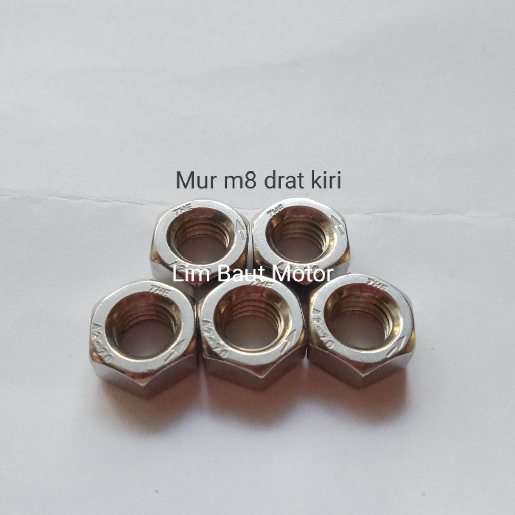 Jual Lim Baut Motor mur baut 12 terbalik stainless mur drat kiri 12 ...