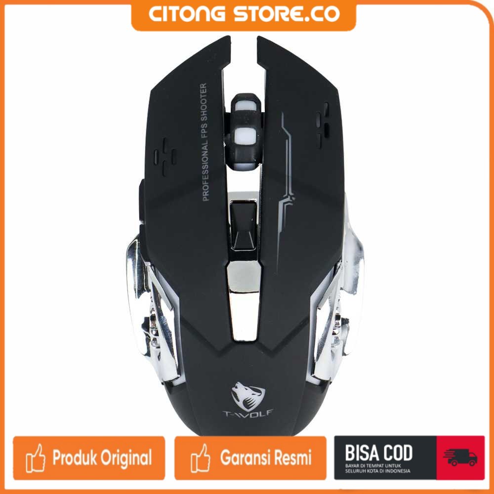Jual Mouse Wireless Mouse Gaming T-WOLF Wireless Gaming Mouse LED Light ...