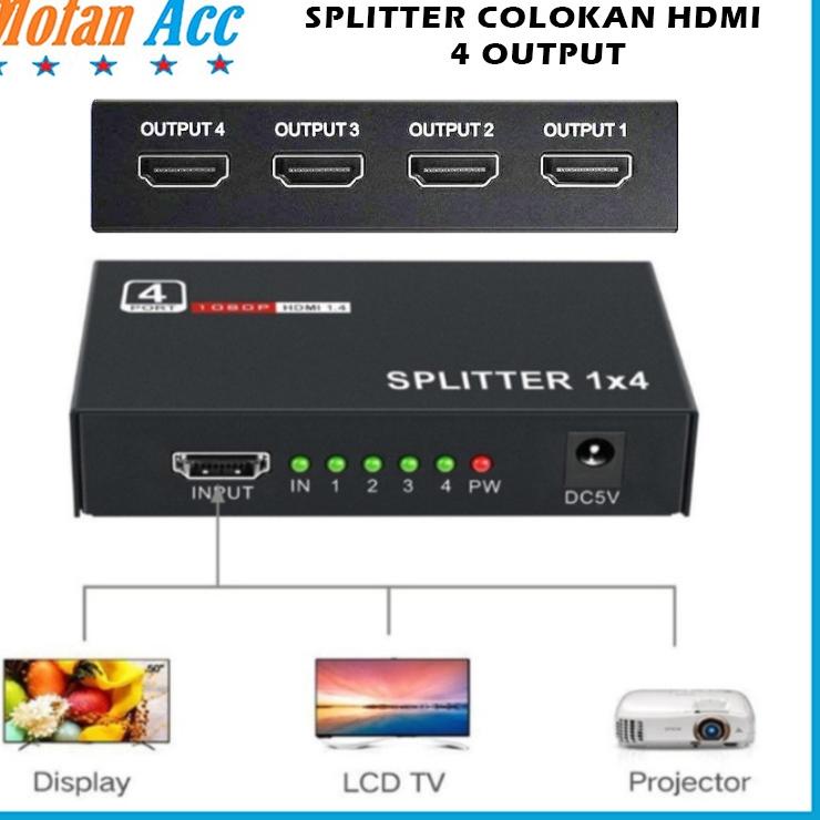 Jual Super Kualitas SPLITTER COLOKAN HDMI 4 Output 1x4 Port HUB HD 4K ...