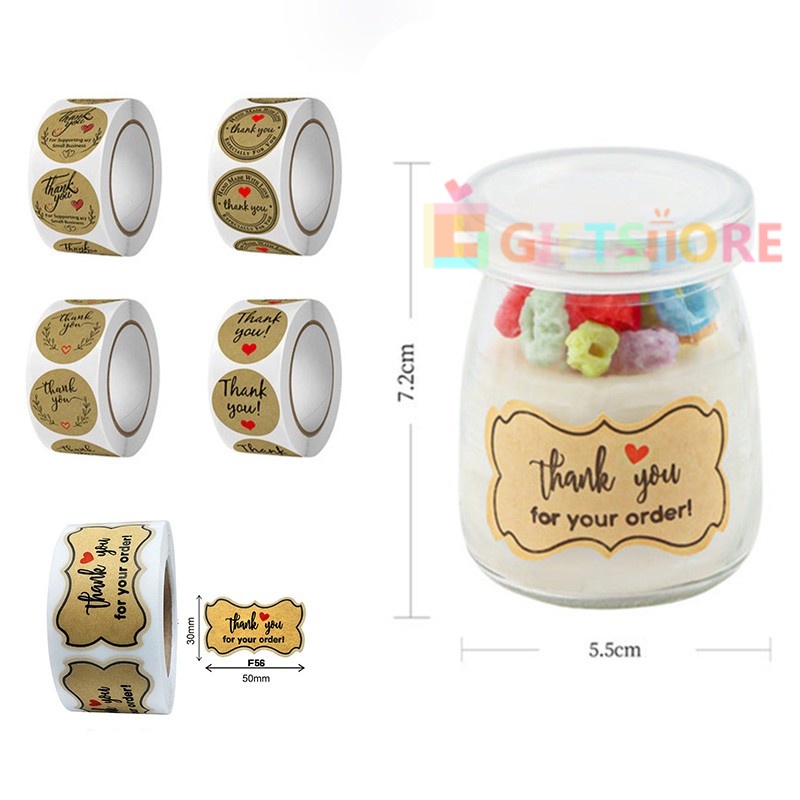 Jual COD 1 Roll Stiker Terima Kasih / Sticker Thank You Stiker thank ...