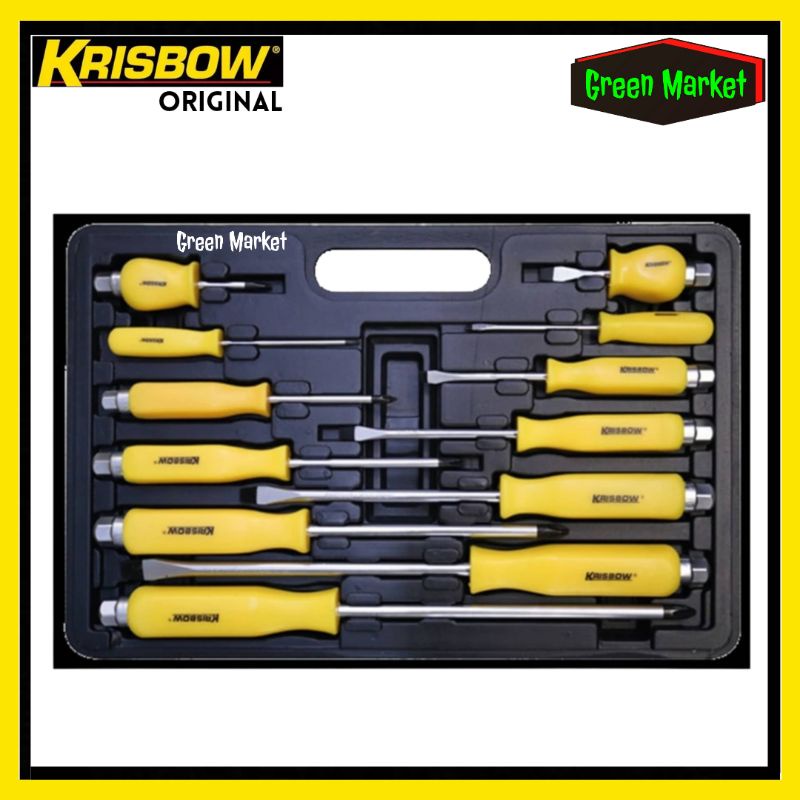 Jual Krisbow Obeng Set 12pcs || Obeng Mechanic Krisbow Set 12pcs ...