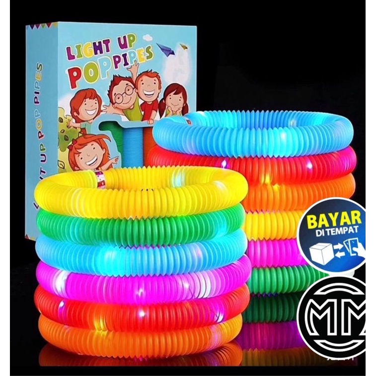 Jual Klc Mainan anak light up pop tubes pop pipes lampu stick pipa ...