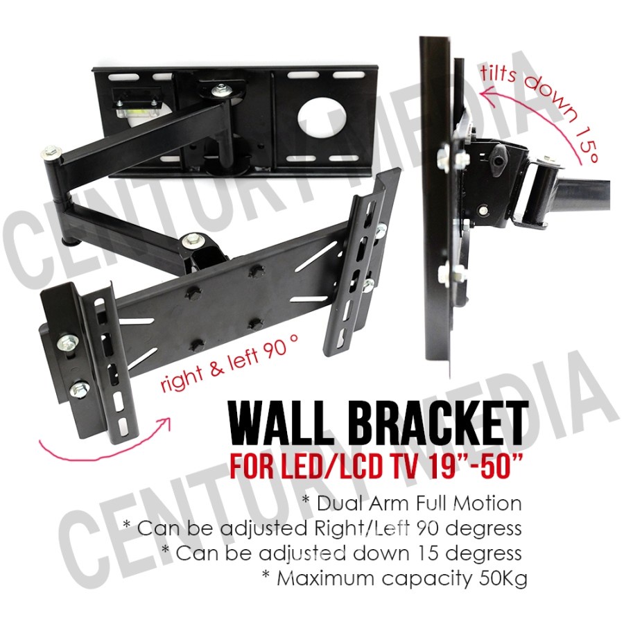 Jual Wall Bracket TV / Monitor Gerak Kiri Kanan hingga 50 inch | Shopee ...