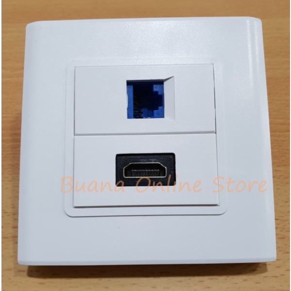 Jual Unik Faceplate 2 Port Modular HDMI VGA RCA USB RJ45 RJ11 Good ...