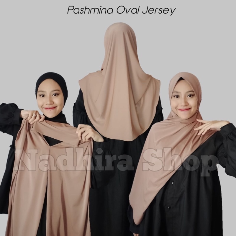 Jual hijab pashmina jersey instan oval pad 2in1 / KERUDUNG PASHMINA ...