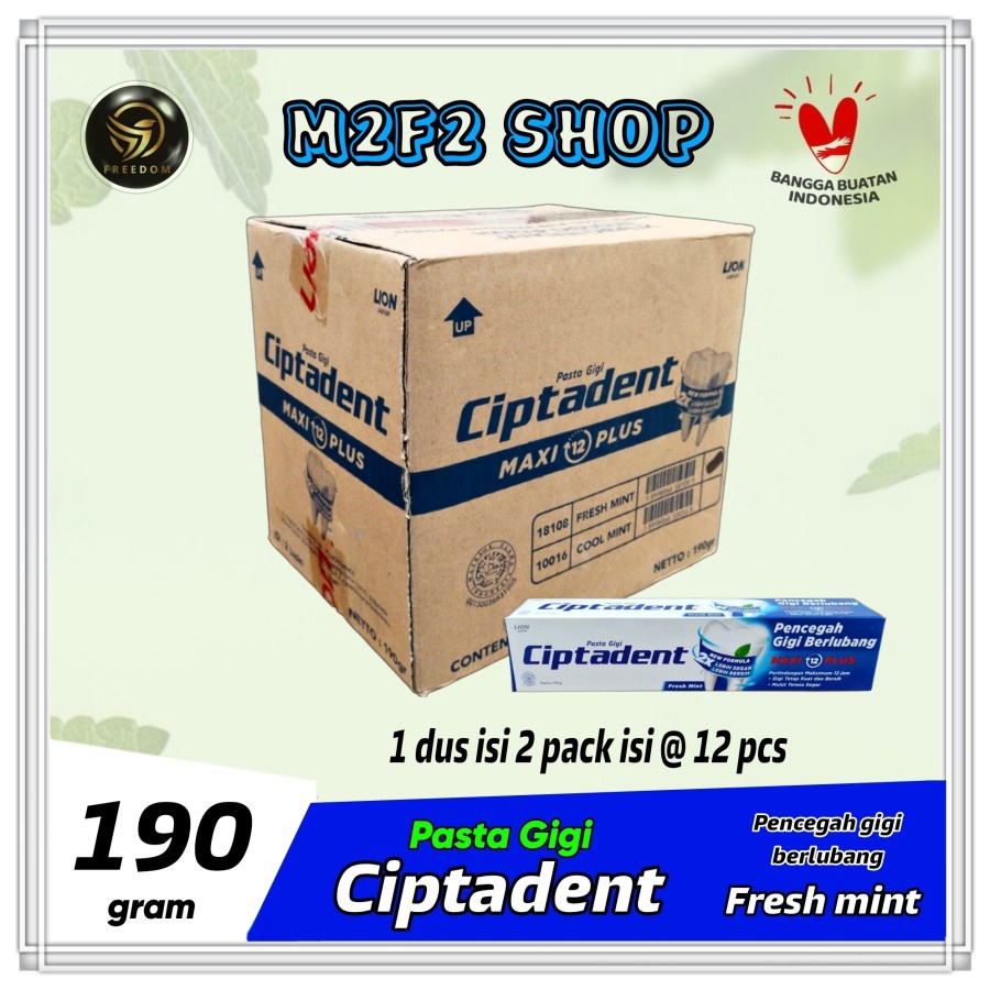 Jual Pasta Gigi Ciptadent Maxi 12 Plus Fresh Mint - 190 gr (Kemasan ...