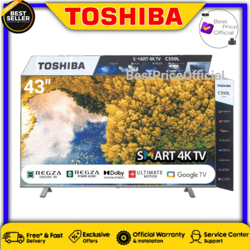 Jual TOSHIBA 43C350LP Led Smart TV 43 Inch Google TV Digital 4K UHD ...
