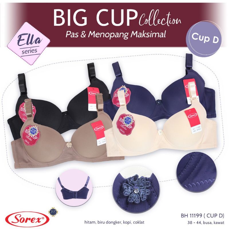 Jual BH Bra Busa Kait 3 | Sorex 11199 | Cup Besar Kawat dan Cup D ...