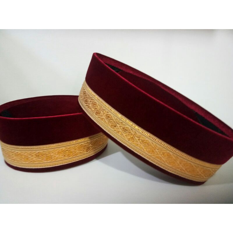 Jual peci premium kopeah songkok peci kopiah aceh bludru merah marun ...