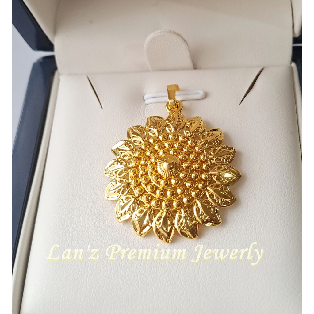 Jual Liontin Besar Emas Kendari Bunga Matahari Titanium 24K (Emas ...