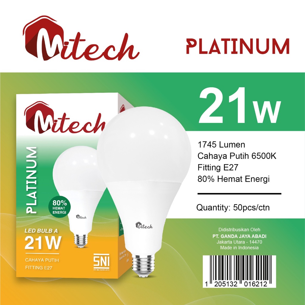 Jual Lampu Led MiTech Platinum 3w 5w 7w 9w 12w 15 w 18Watt 21 Watt 23W Garansi 1Thn | Shopee ...