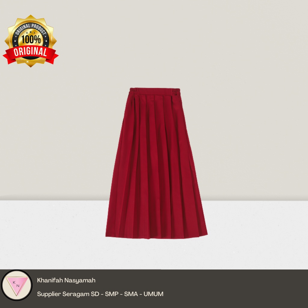 Jual Rok Rempel Merah Panjang SD | Seragam Sekolah SD | Rok Merah Panjang Rempel Ban Pinggang ...