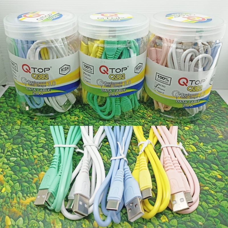 Jual Kabel Data QTOP Bulat Macaron Kabel Charger Casan Qtop Micro usb ...