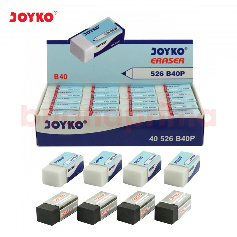 Jual Penghapus Pensil Joyko B40 per box isi 40 pcs Stip Eraser Pencil ...