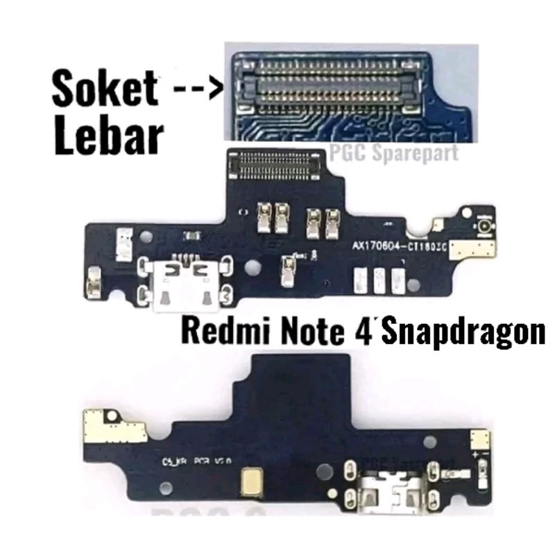 Jual Original Papan Konektor PCB Cas + MIC Redmi Note 4 Snapdragon ...