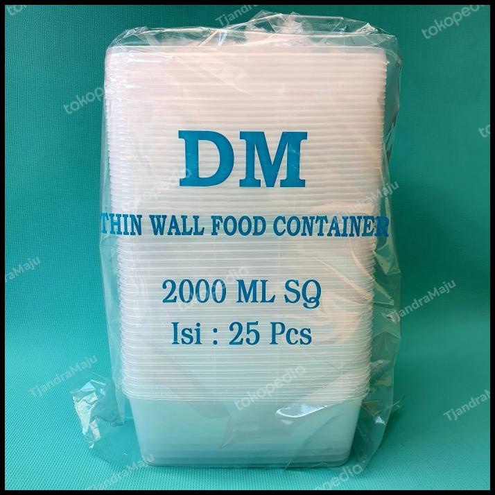 Jual Termurah Kotak Makanan/Thinwall Square Dm 2000Ml/2000 Ml | Shopee ...