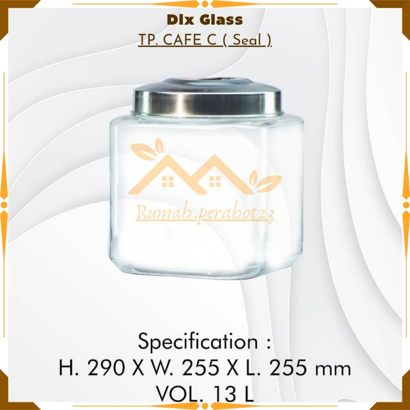 Jual DLX Glass Toples Kaca Cafe A B C ( 6 9 13 Liter ) Toples Kaca ...