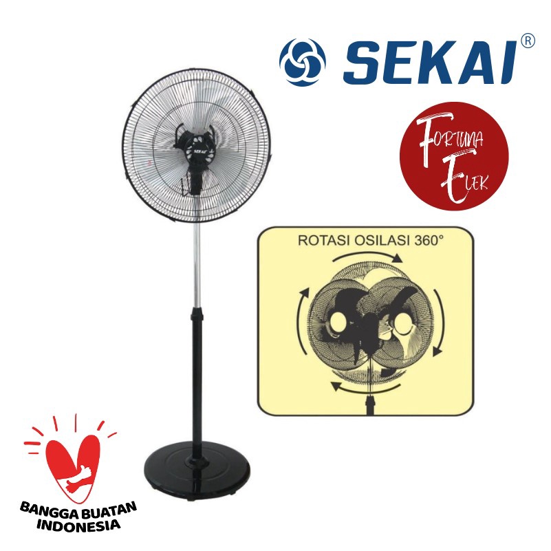 Jual SEKAI Stand Fan Tornado 18 Inch SFN 1809 Osilasi 360 Baling-baling Aluminium | Shopee Indonesia