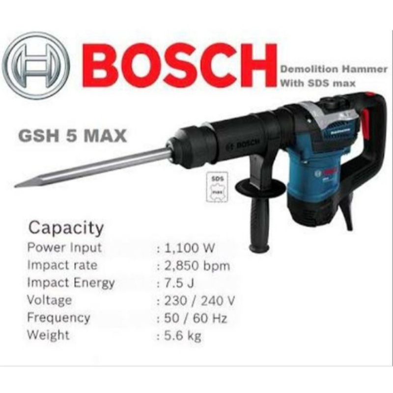 Jual Mesin bobok Beton Bosch GSH 5 Max Demolition Hammer Original ...