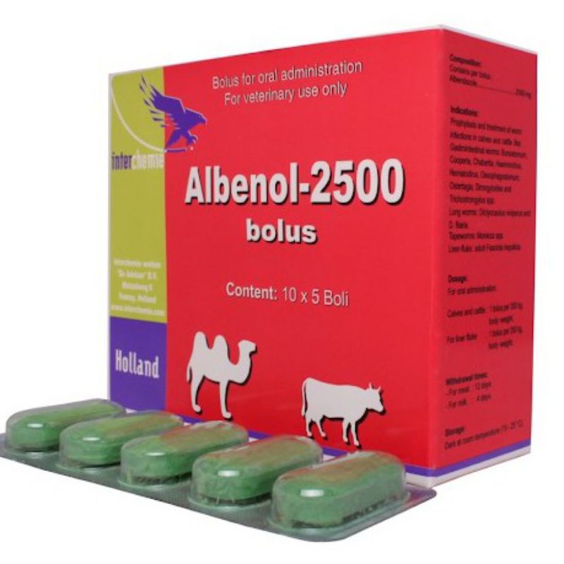 Jual ALBENOL-2500 Bolus Obat cacing Hewan 1box | Shopee Indonesia